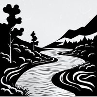 Flowing River Svg File, River Transparent Png, Black Svg Image of a ...