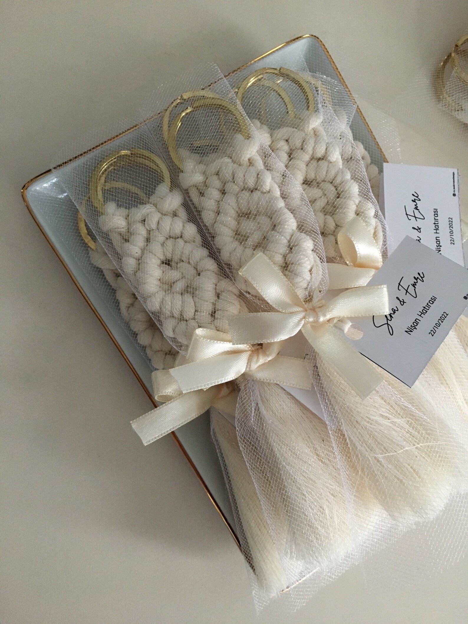 Macrame Keychain Wedding Favors: Personalized Boho Gift - Etsy