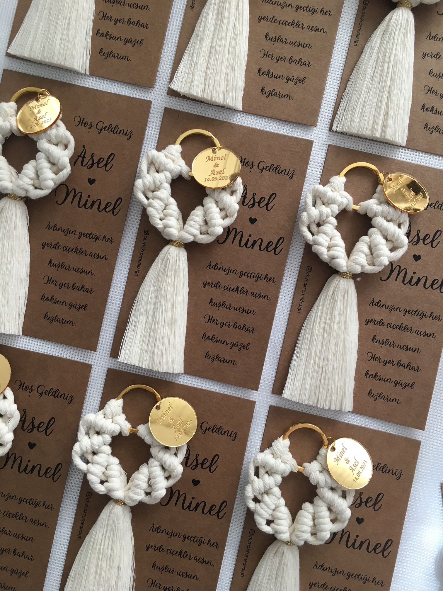 Personalized Macrame Keychain With Plexi Mirror, Keychain With the Name ...