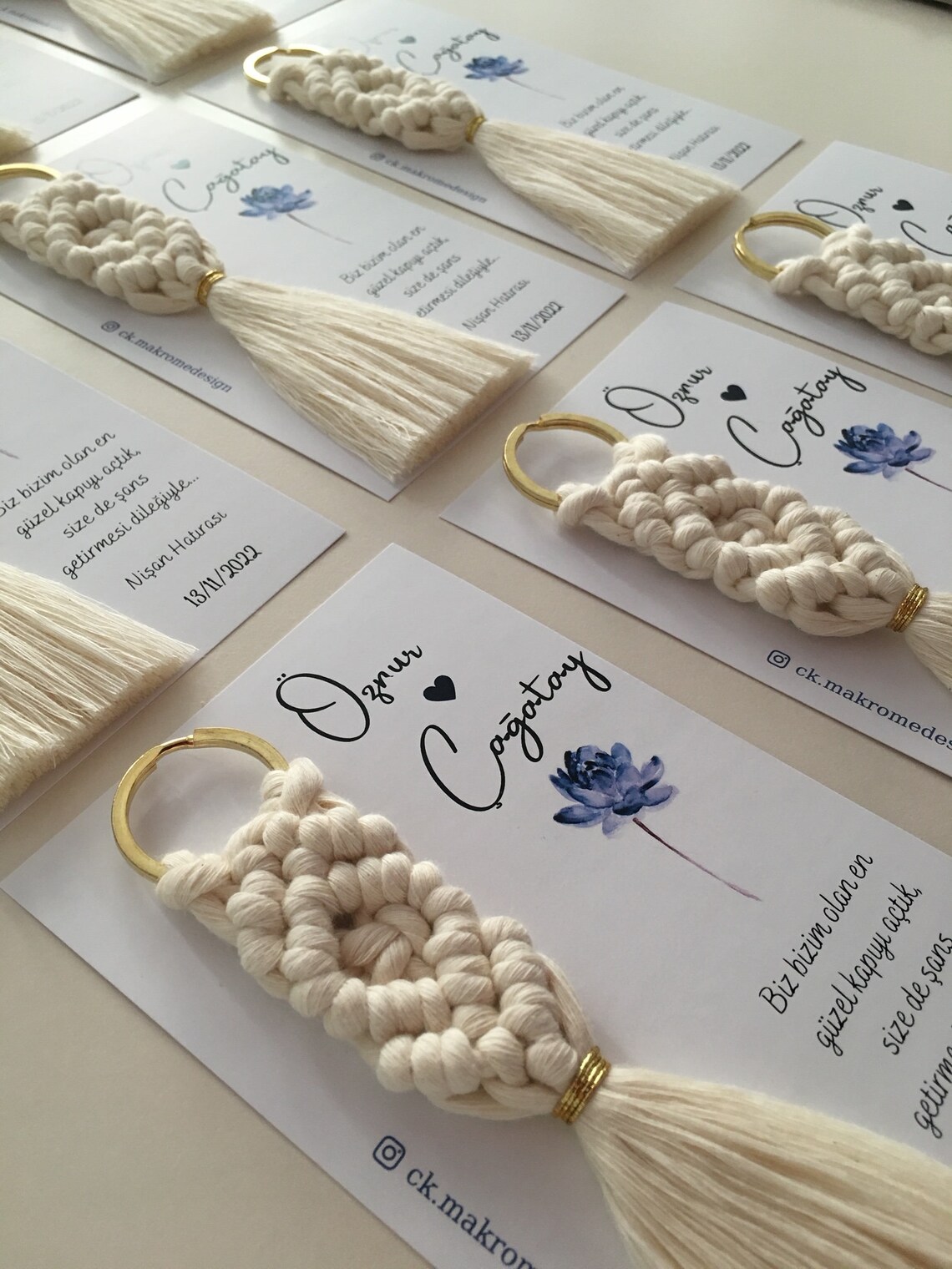 Personalized Macrame Keychain , Wedding Favors , Boho Party Favors ...