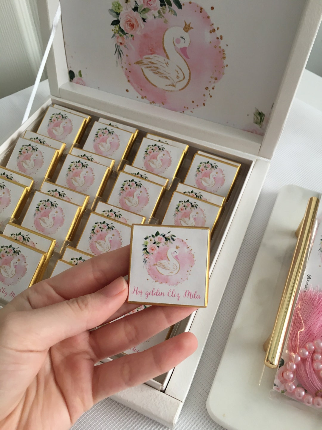 Personalized Chocolate Favor, Baby Chocolate Box, Baby Born Chocolate ...