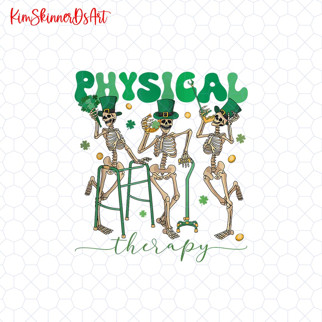 Physical Therapy Skeleton St. Patrick's Day Png, Dancing Skeleton ...