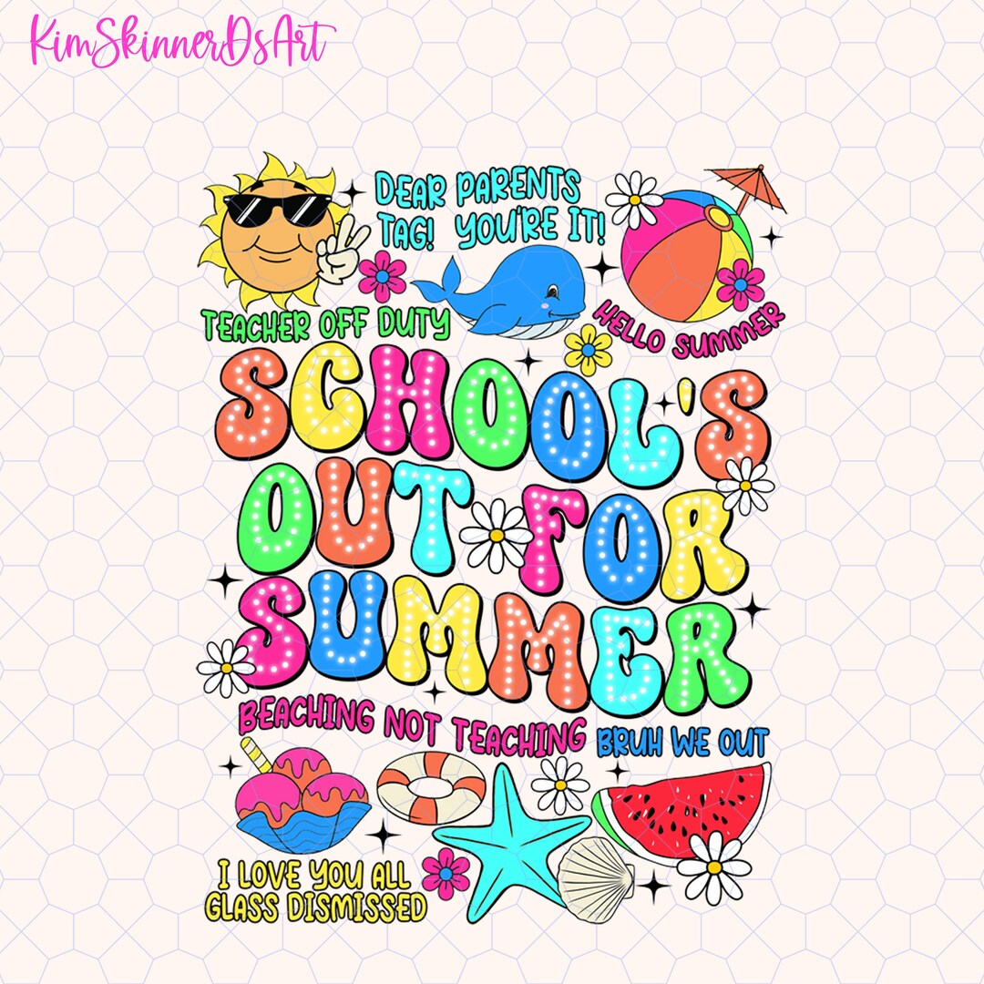Retro Groovy School's Out for Summer Png, Bruh We Out Happy Last Day of ...