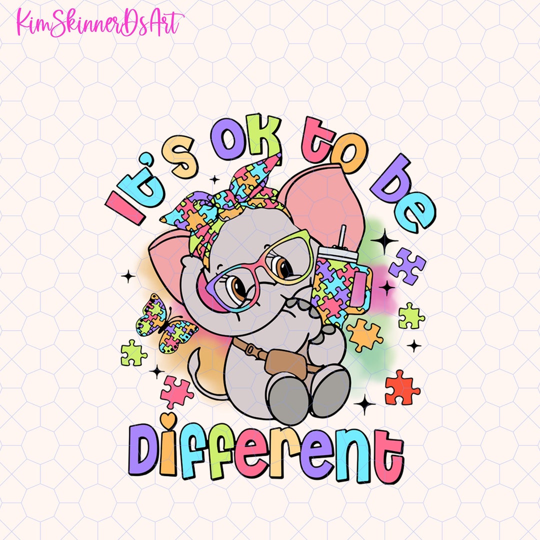 It's Okay to Be Different Png, Cute Elephant Autism Awareness Png ...