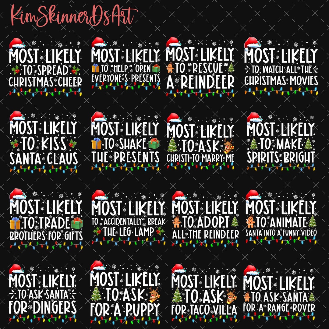 Most Likely to Christmas Bundle, Matching Christmas Bundle, Most Likely ...