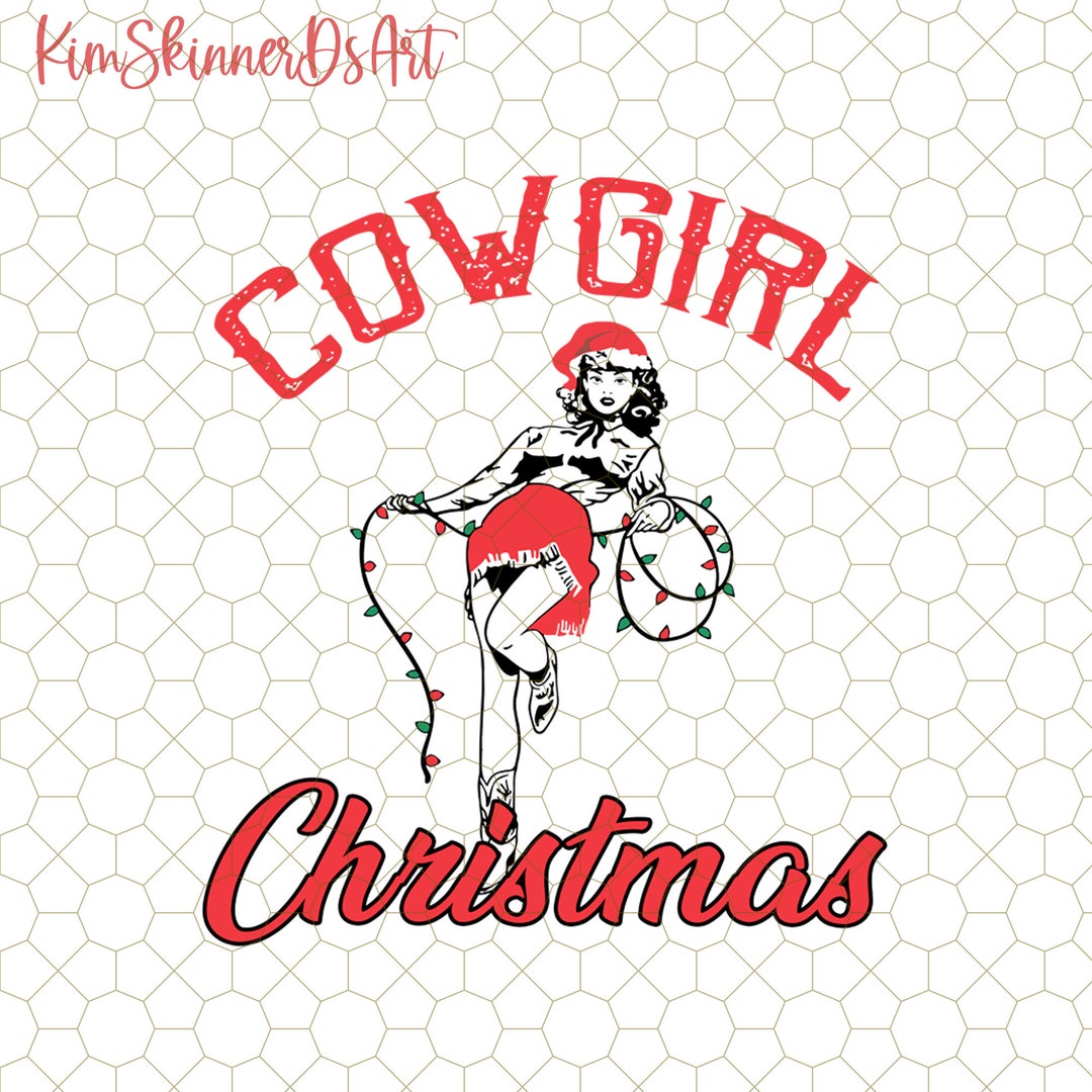 Cowgirl Christmas Png, Retro Cowgirl Christmas Png, Western Christmas ...