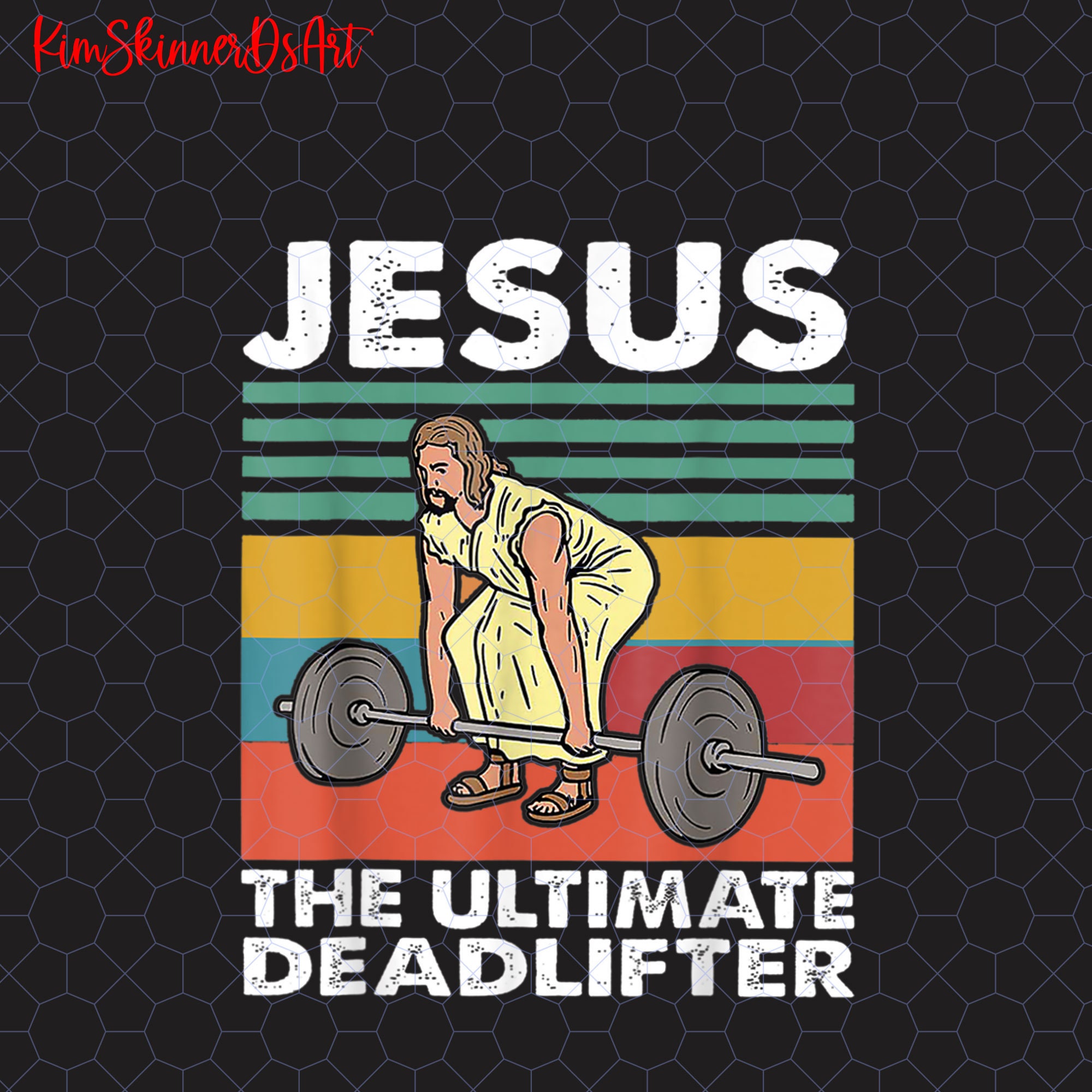 Jesus the Ultimate Deadlifter Png, Retro Vintage Jesus Png, Religious ...
