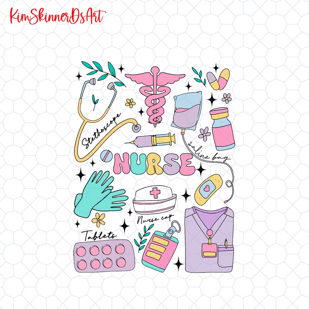 Retro Groovy Nurse Png, Nurse Life Png, Nurse Stuff Png, School Nursing ...