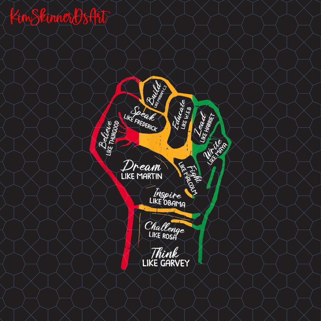 Inspiring Black Leaders Power Fist Hand Black History Month Png ...