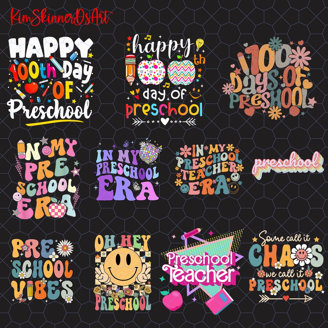 Retro Groovy 100 Days of Preschool Bundle, Preschool Teacher Bundle, in ...