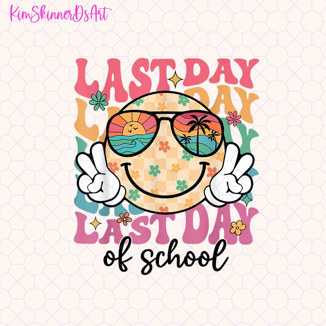 Retro Groovy Smiley Face Last Day of School Png, Bruh We Out Png ...