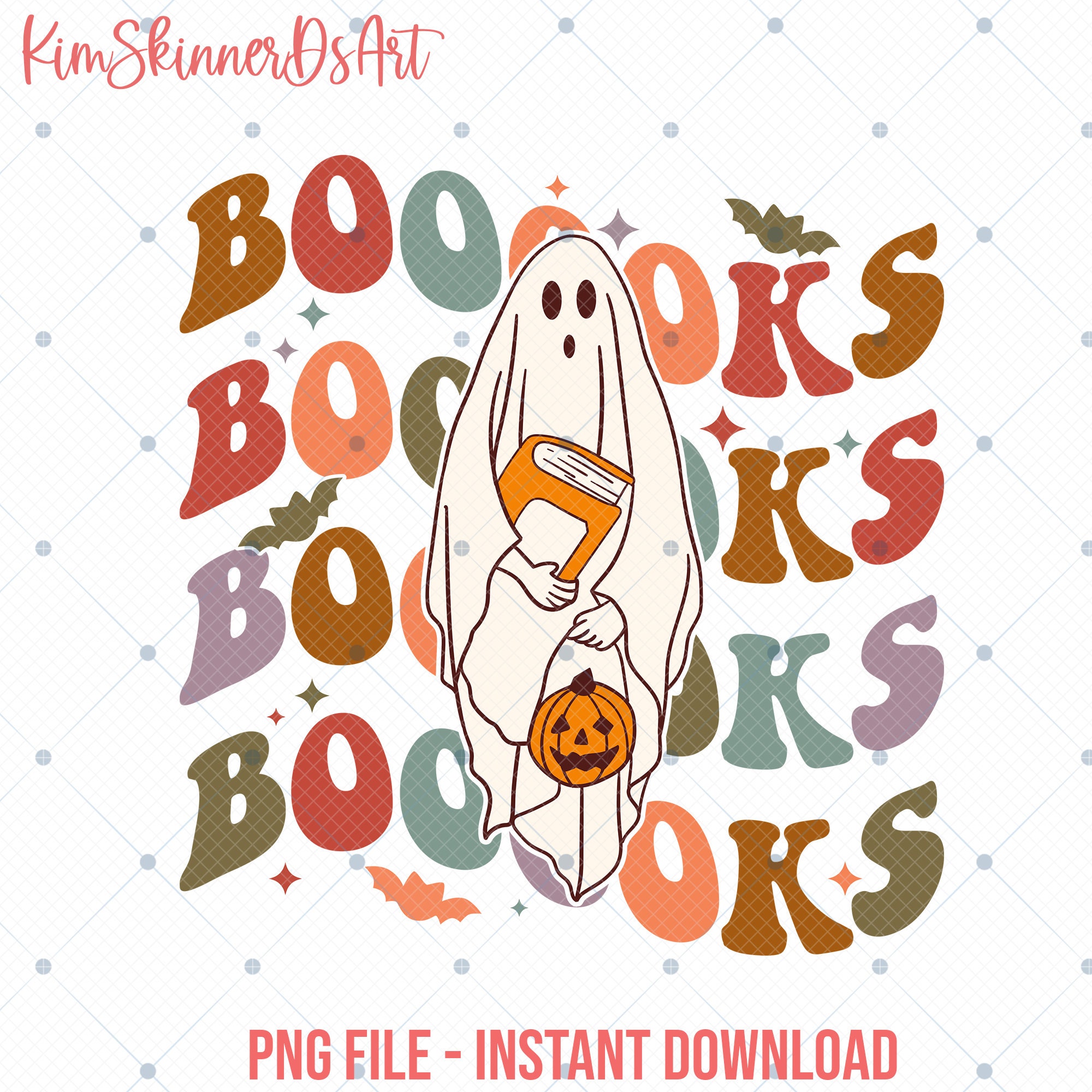 Retro Ghost Read Books Halloween Png, Spooky Teacher Holding Books Png ...