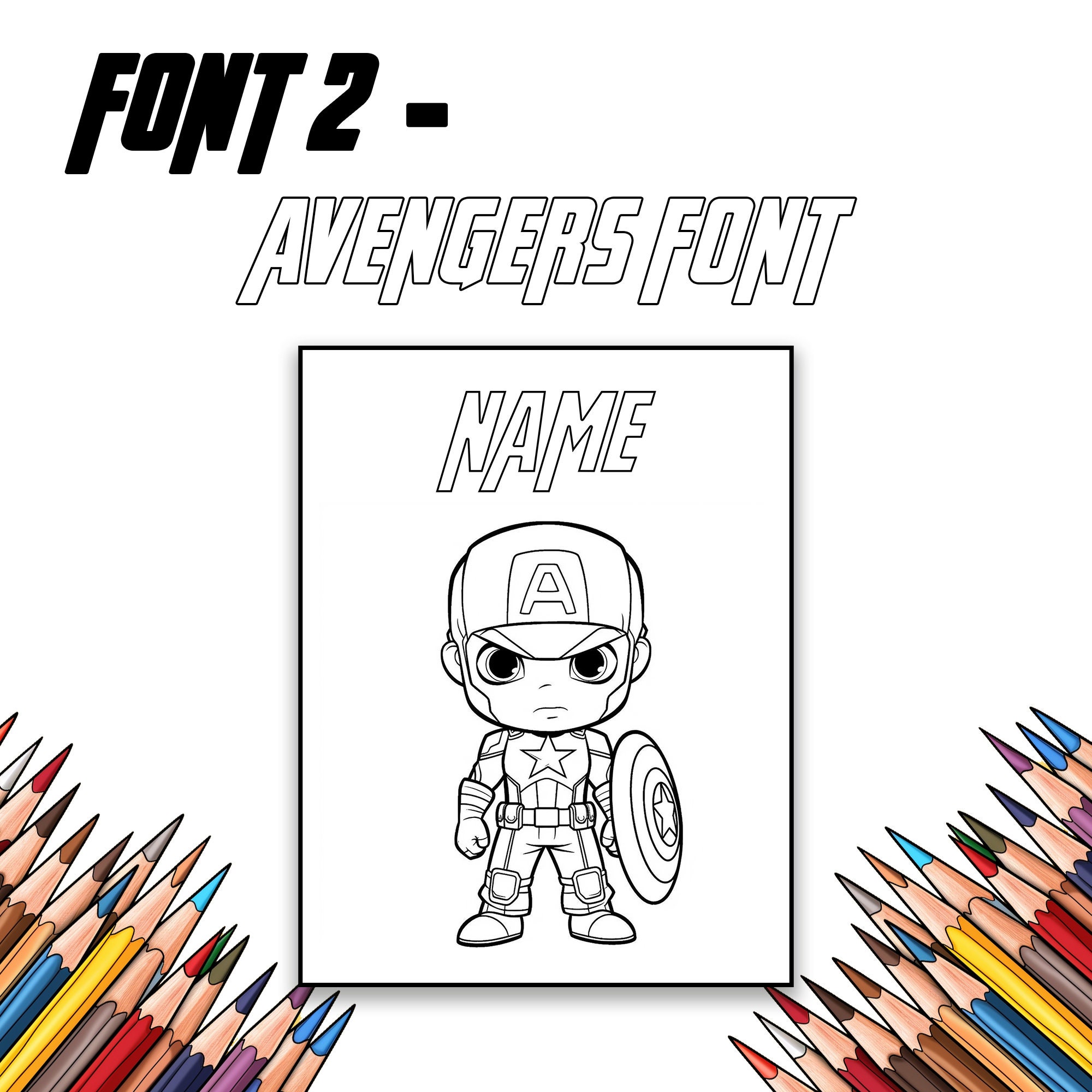Personalized Avengers Coloring Pages, Custom Avengers Coloring, Custom ...