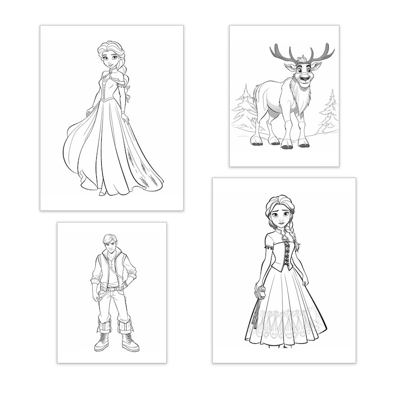 Frozen Coloring Book Pages, Kids Coloring Book Printables, Frozen ...