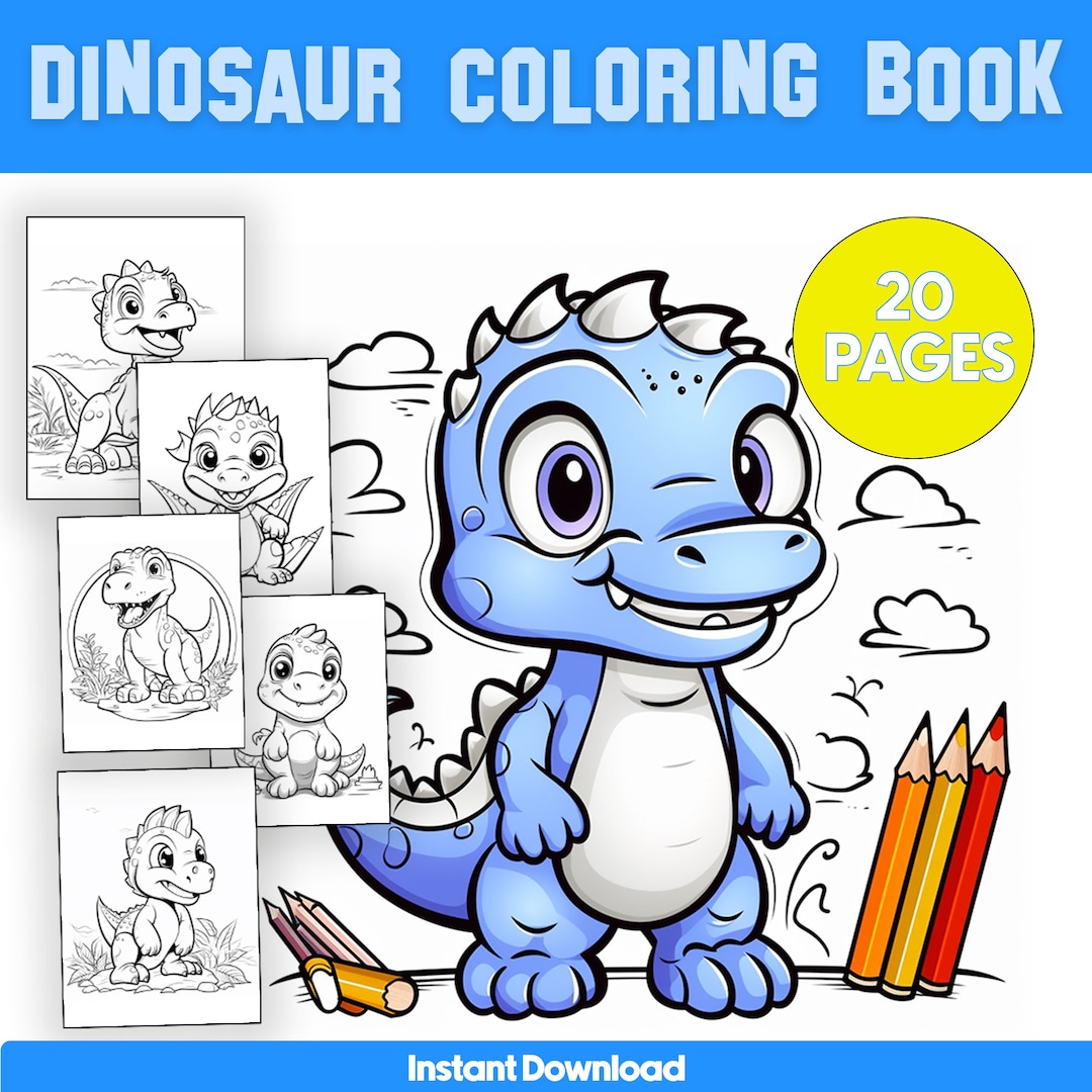 20 Dinosaur Coloring Book Printables, Kids Coloring Book, Coloring ...