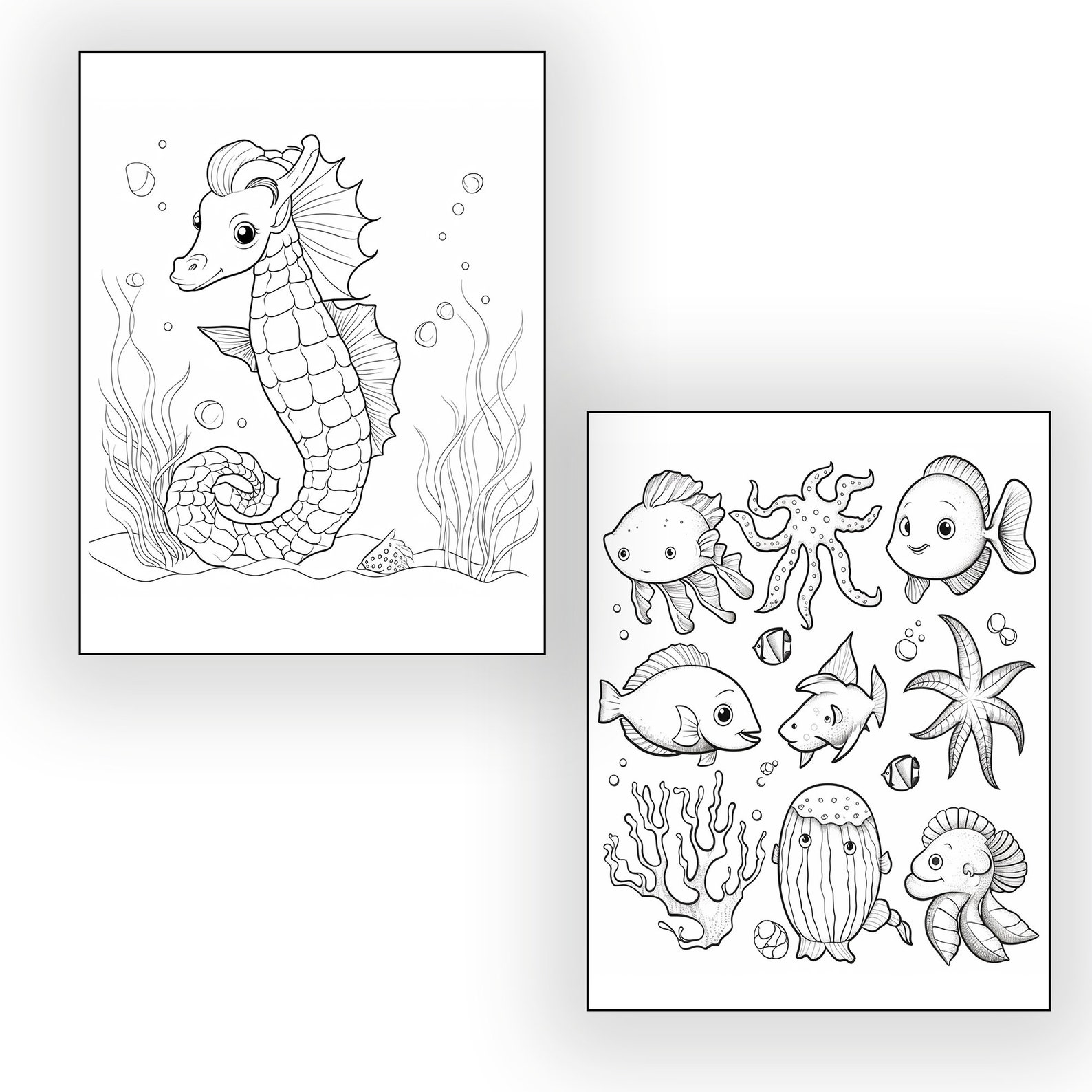Under the Sea Coloring Book Pages Printable Ocean Coloring - Etsy