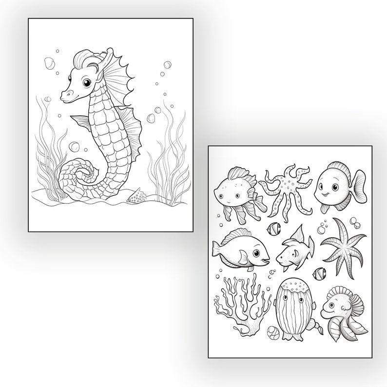 Under the Sea Coloring Book Pages, Printable Ocean Coloring Sheets ...