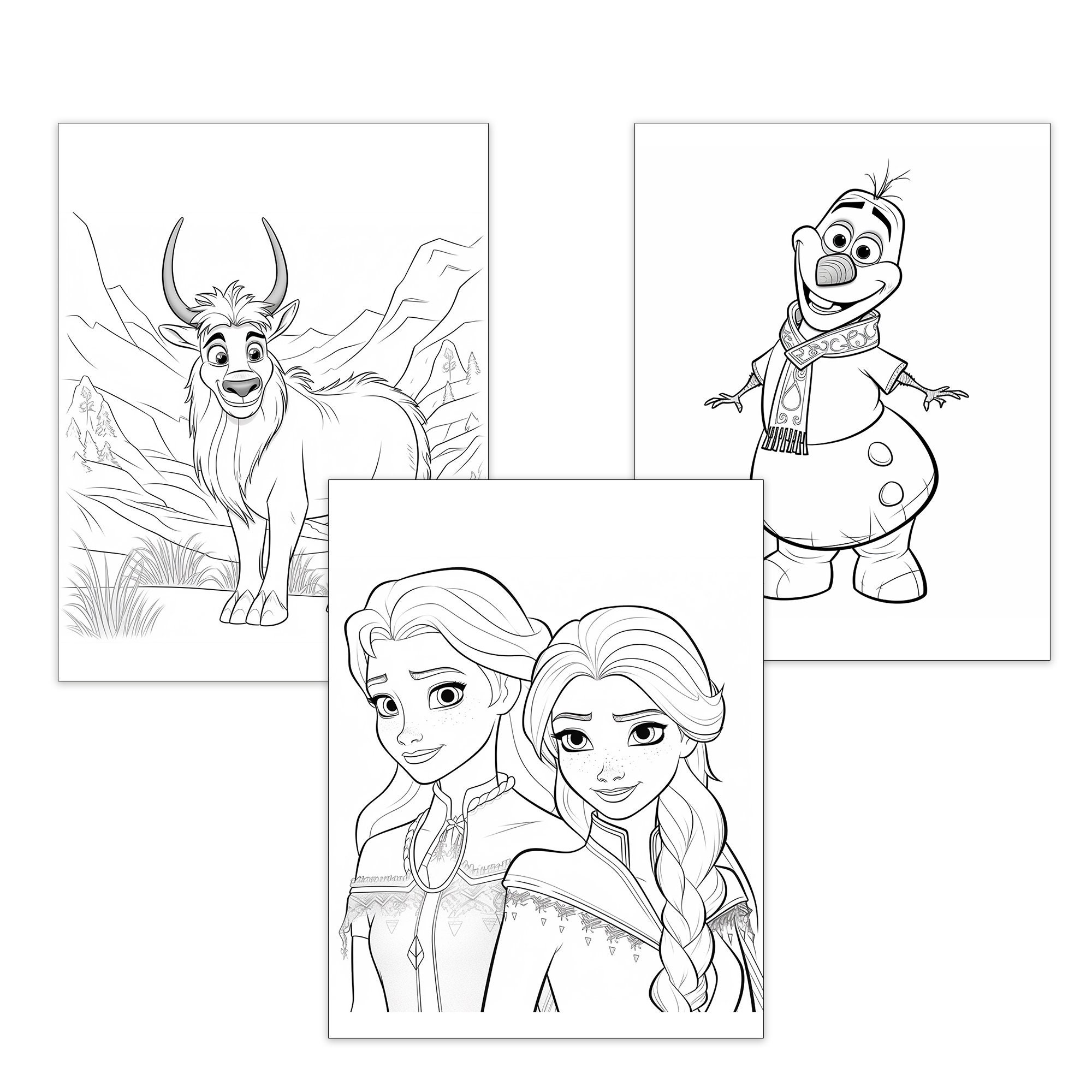 Frozen Coloring Book Pages, Kids Coloring Book Printables, Frozen ...