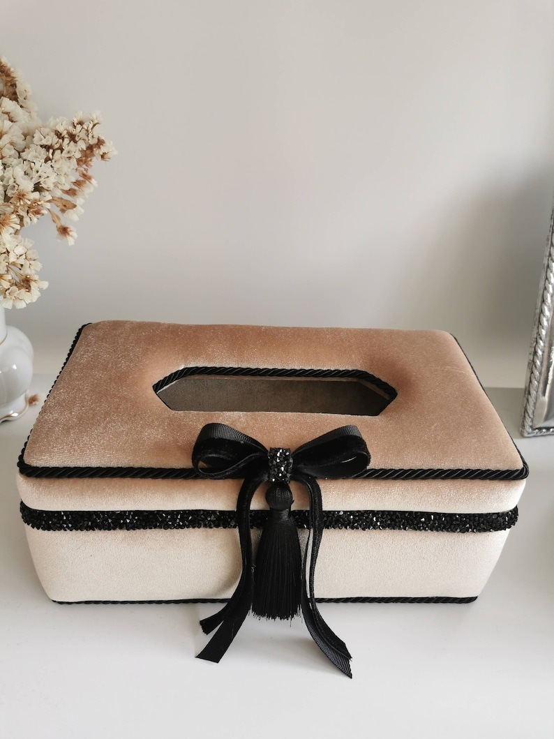 Velvet Tissue Box, Rectangle Tissue Box Holder, Luxurious Tissue Box ...