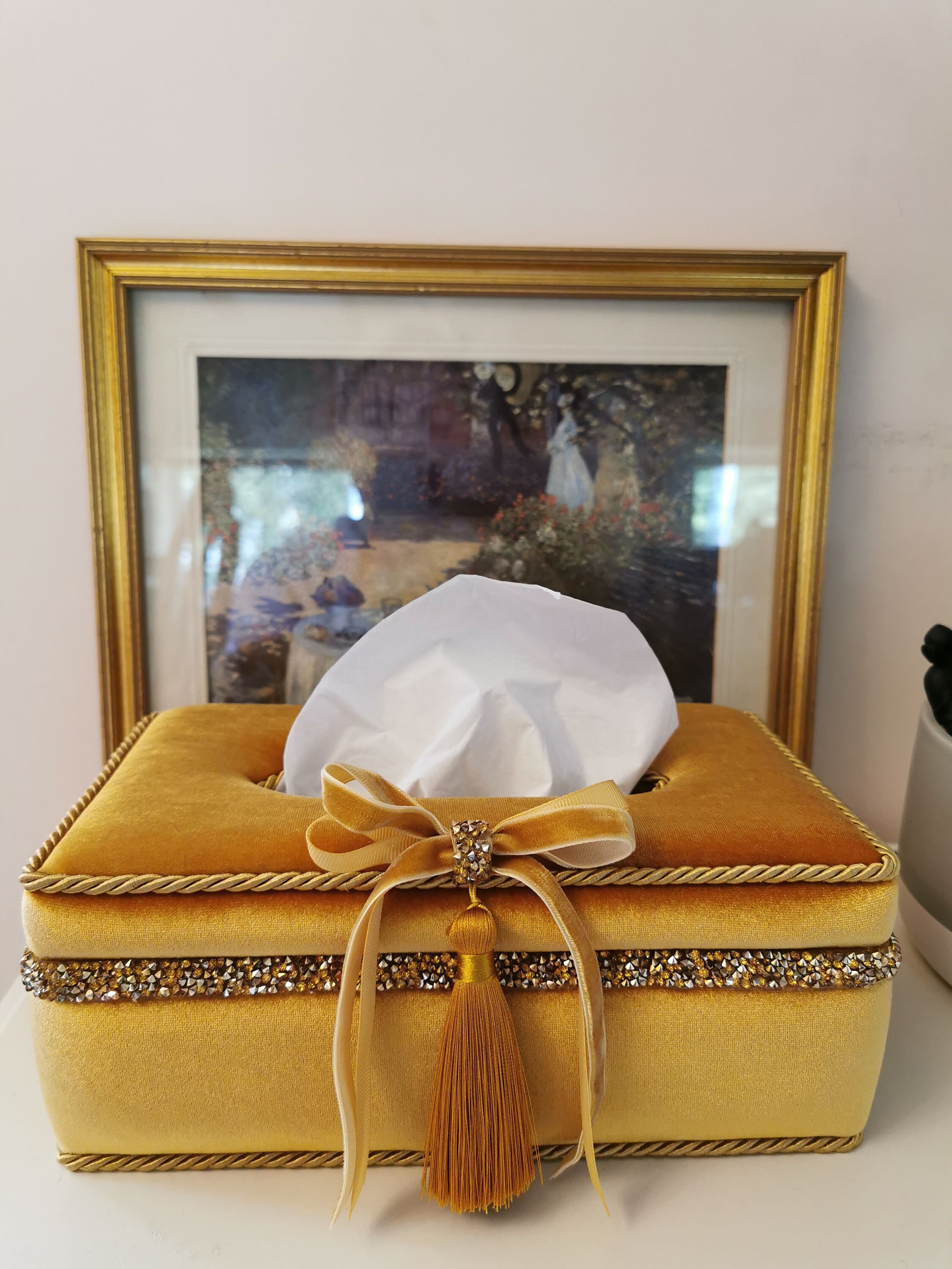 Velvet Tissue Box, Rectangle Tissue Box Holder, Luxurious Tissue Box ...
