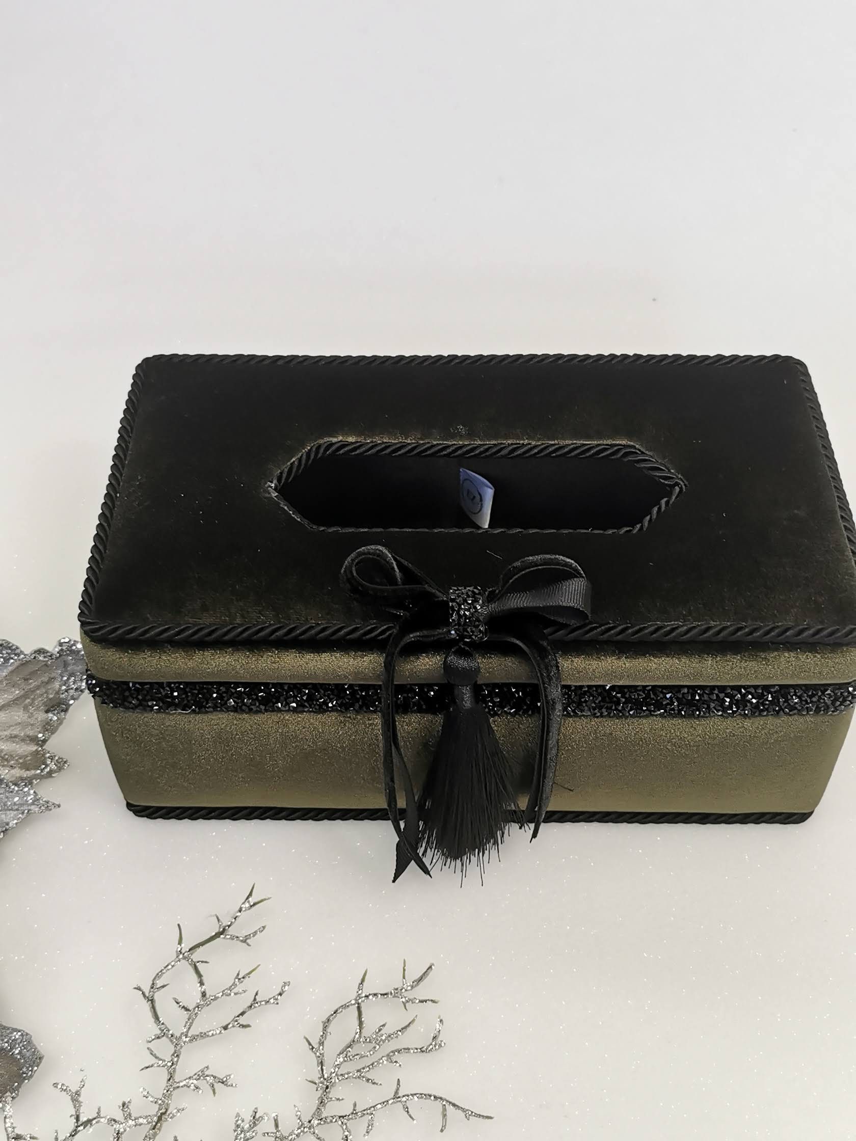 Velvet Tissue Box, Rectangle Tissue Box Holder, Luxurious Tissue Box ...