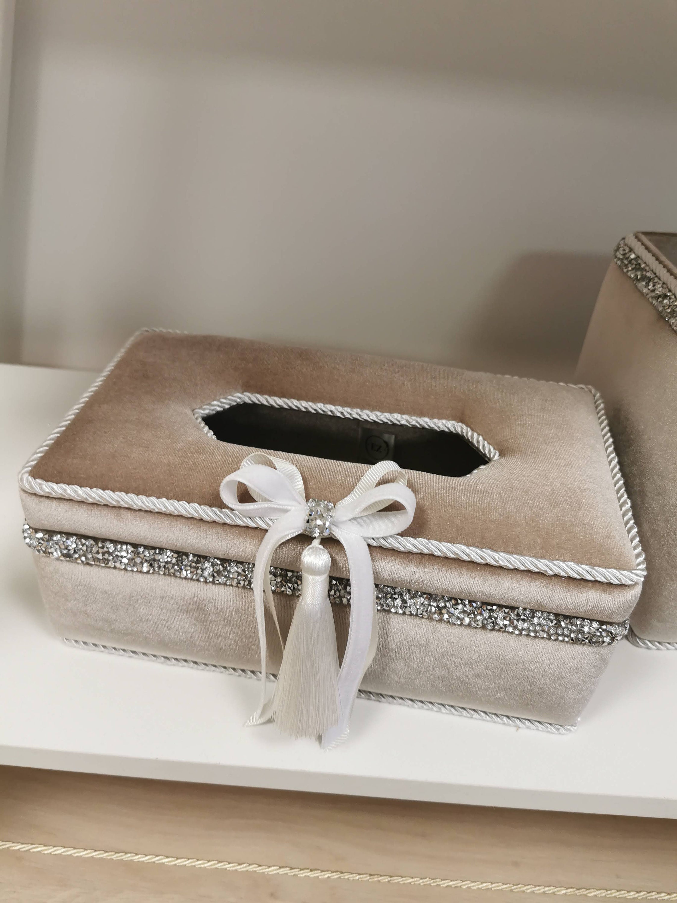 Velvet Tissue Box, Rectangle Tissue Box Holder, Luxurious Tissue Box ...