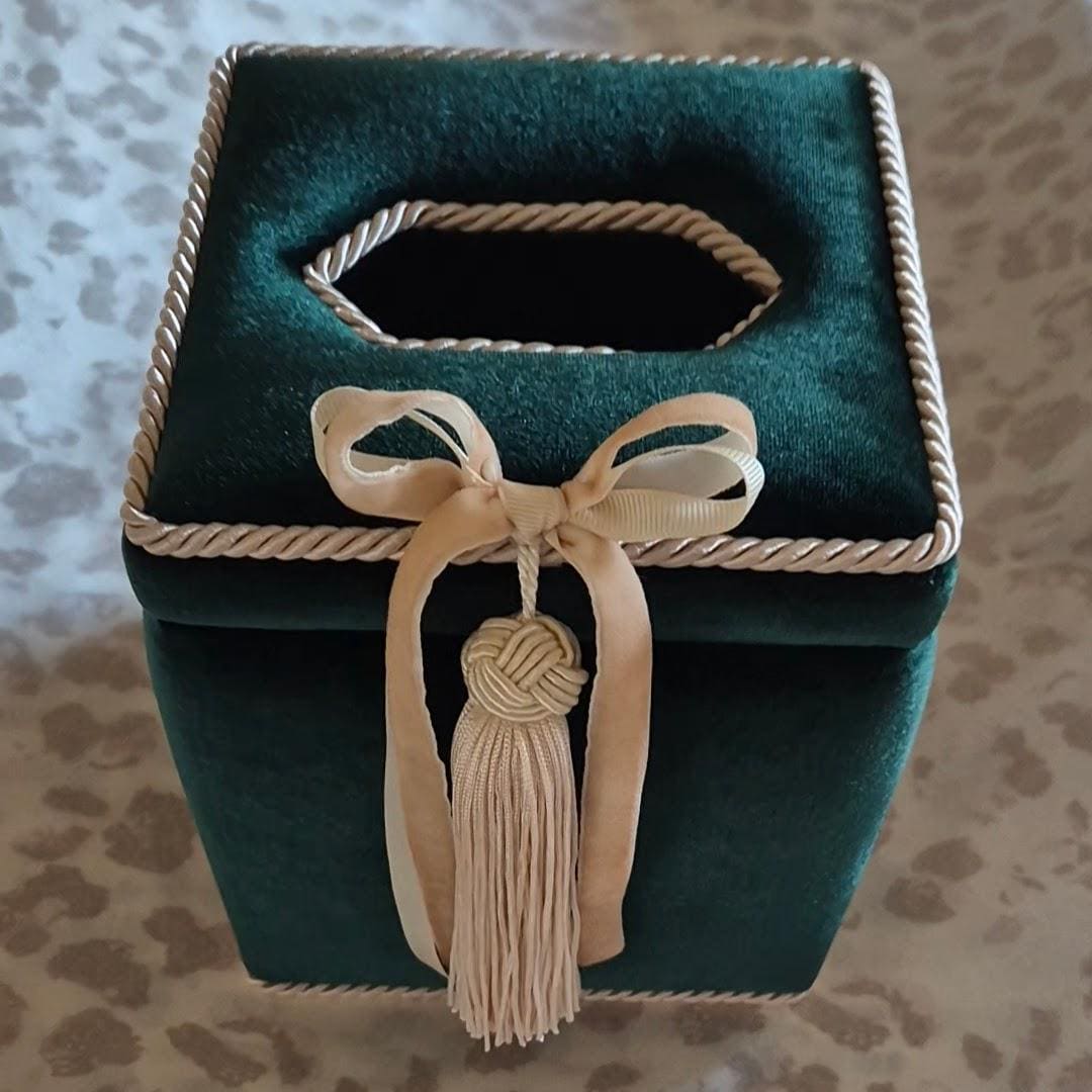 Velvet Tissue Box, Rectangle Tissue Box Holder, Luxurious Tissue Box ...