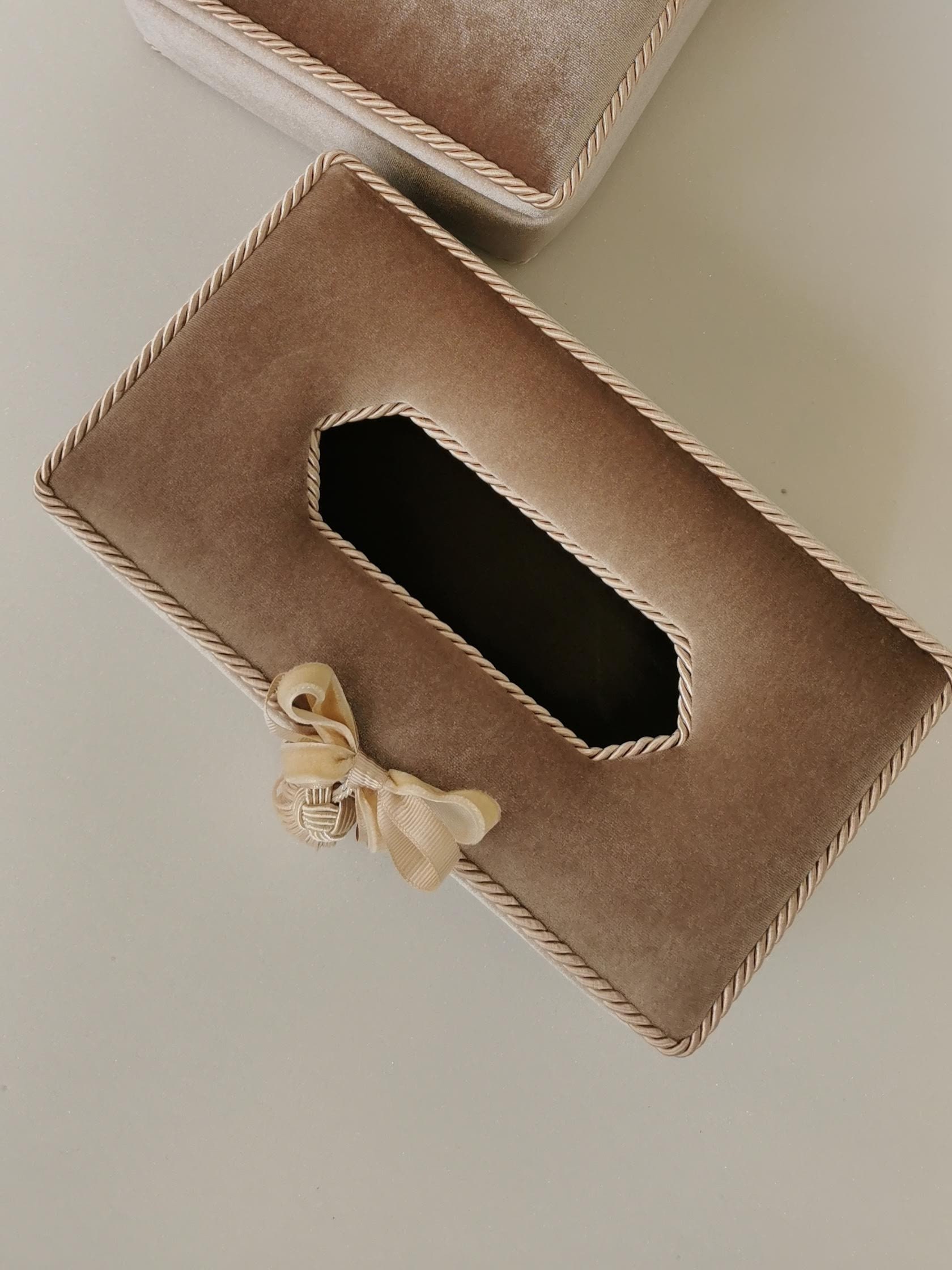 Velvet Tissue Box, Rectangle Tissue Box Holder, Luxurious Tissue Box ...