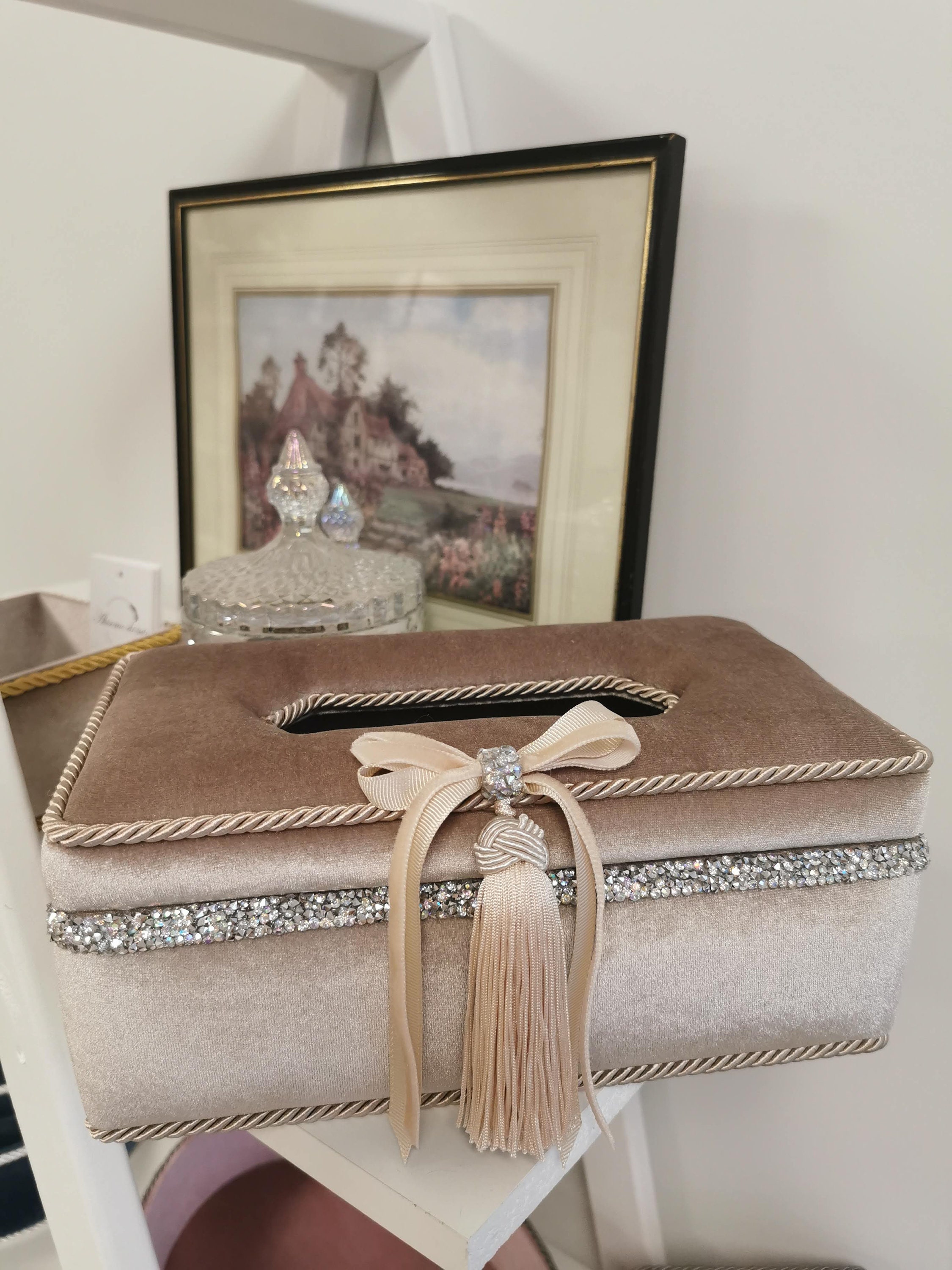 Velvet Tissue Box, Rectangle Tissue Box Holder, Luxurious Tissue Box ...