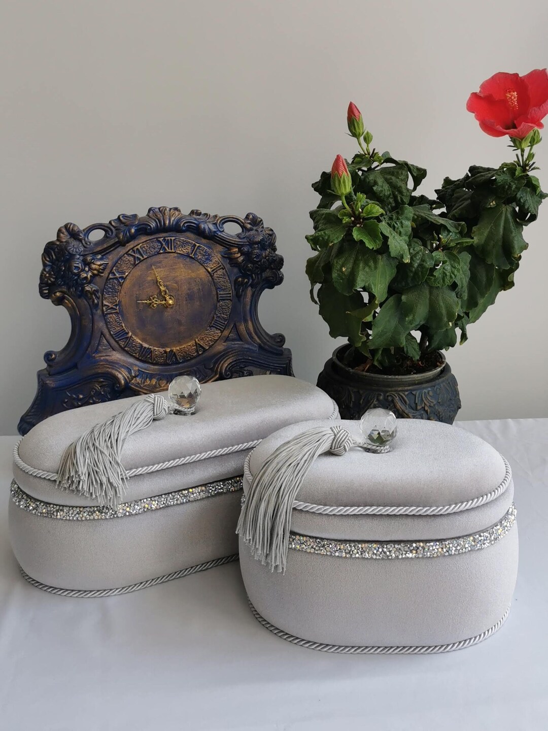 Set of Two Velvet Box for Jewelry ,accessories or Small Things. Luxury ...