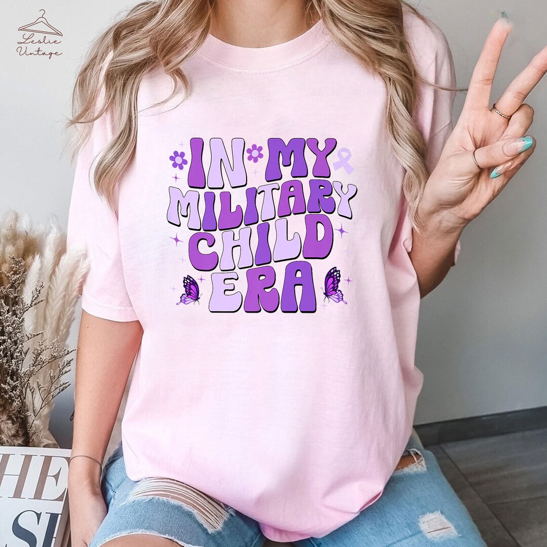 Purple up for Military Kids Dandelion Shirt, Purple up for Military ...