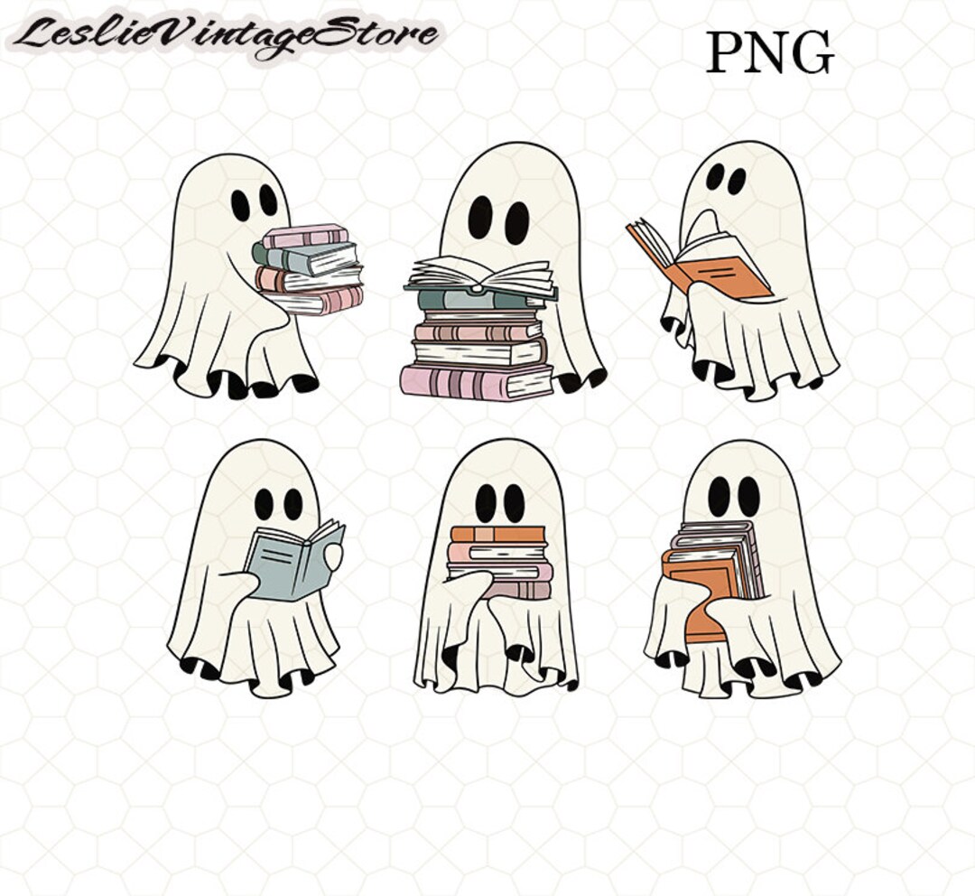 Cute Ghost Reading Book Png Book Lover Halloween PNG, Ghost Halloween ...