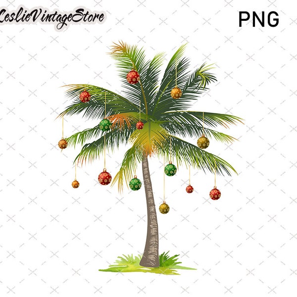 Palm Tree Christmas Clipart - Etsy