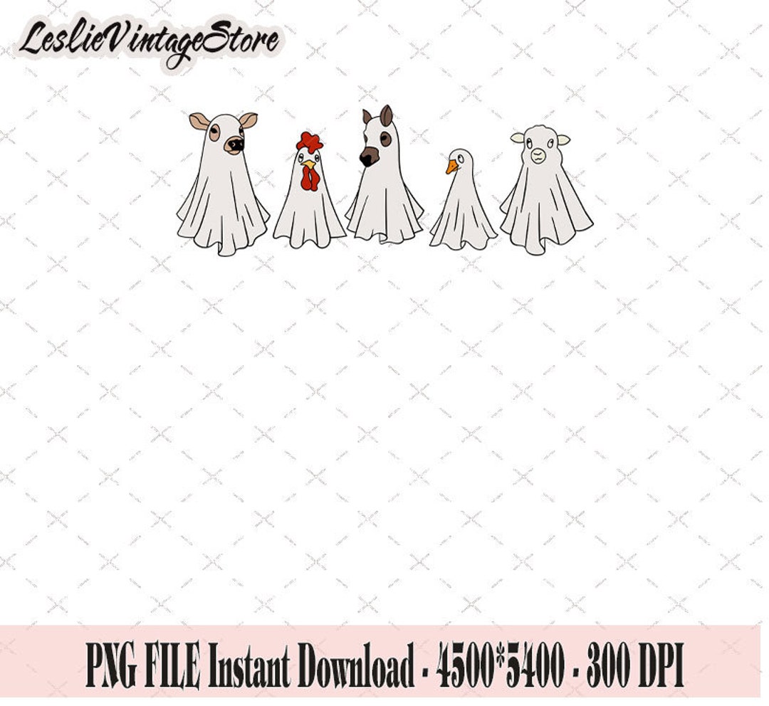 Farm Animal Halloween Png, Ghost Cow Png, Ghost Chicken Png, Ghost Duck ...