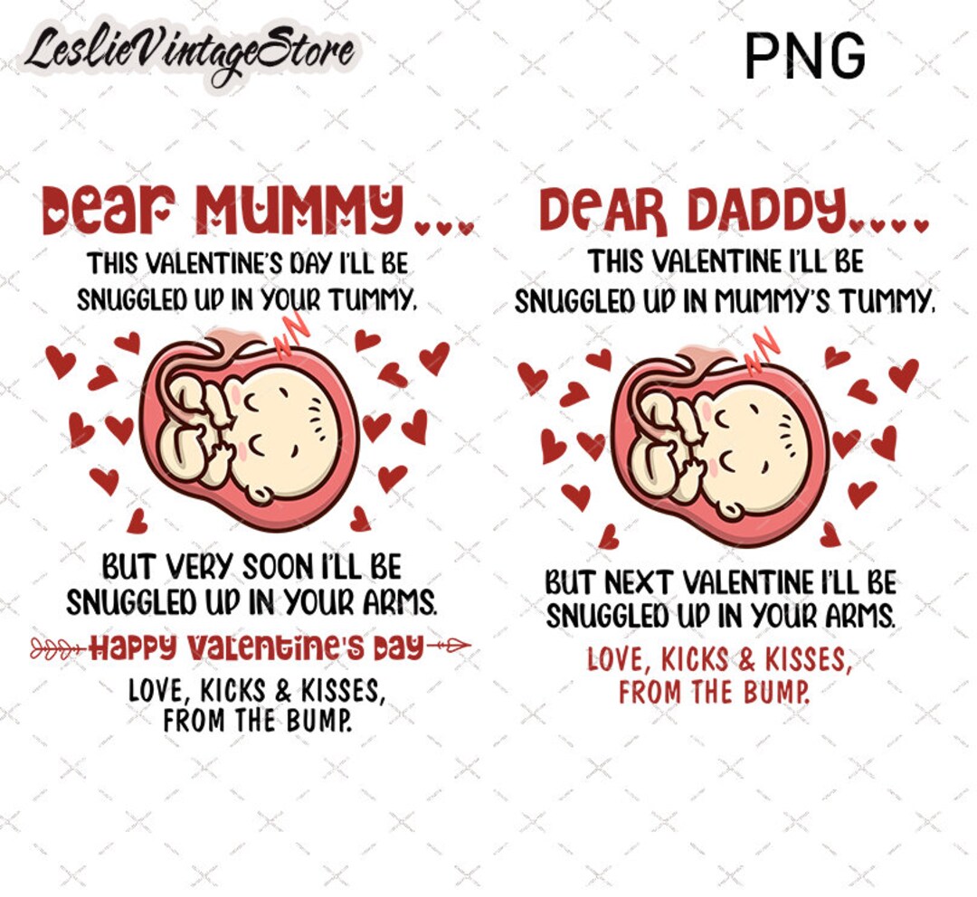 Dear Mummy Dear Daddy Funny Valentine Baby Reveal Png, Pregnancy ...