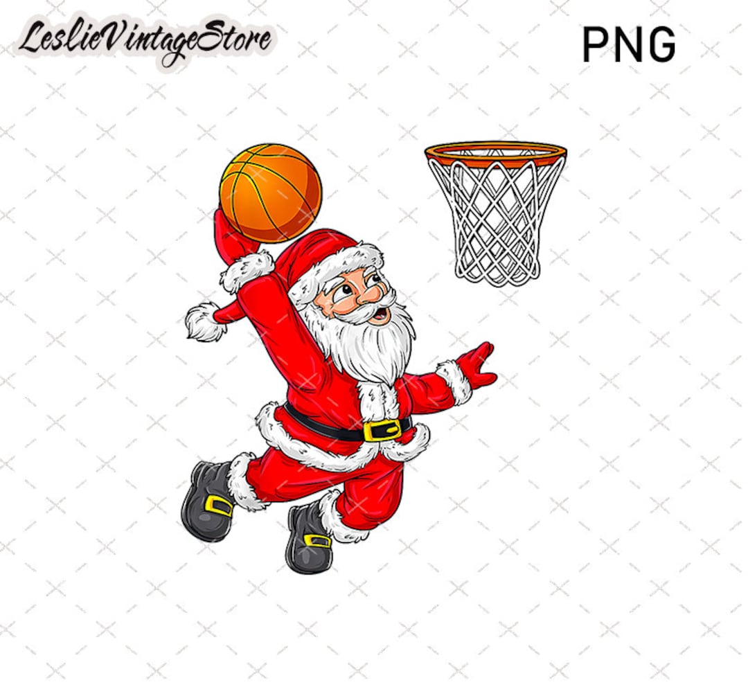 Basketball Christmas Png Christmas Santa Claus Dunking A Basketball Png ...