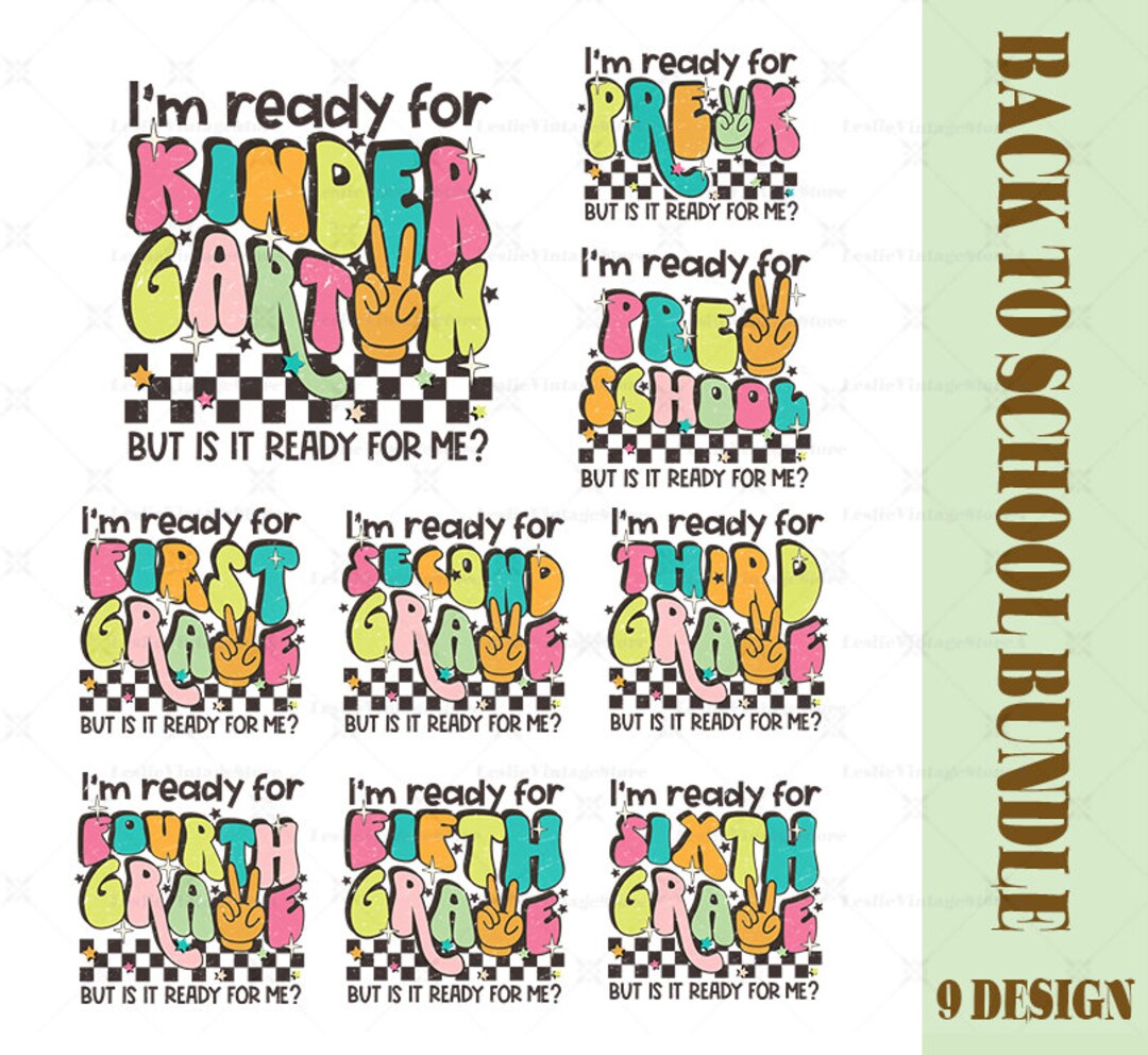 Back to School Png Bundle I'm Ready for Kindergarten but - Etsy
