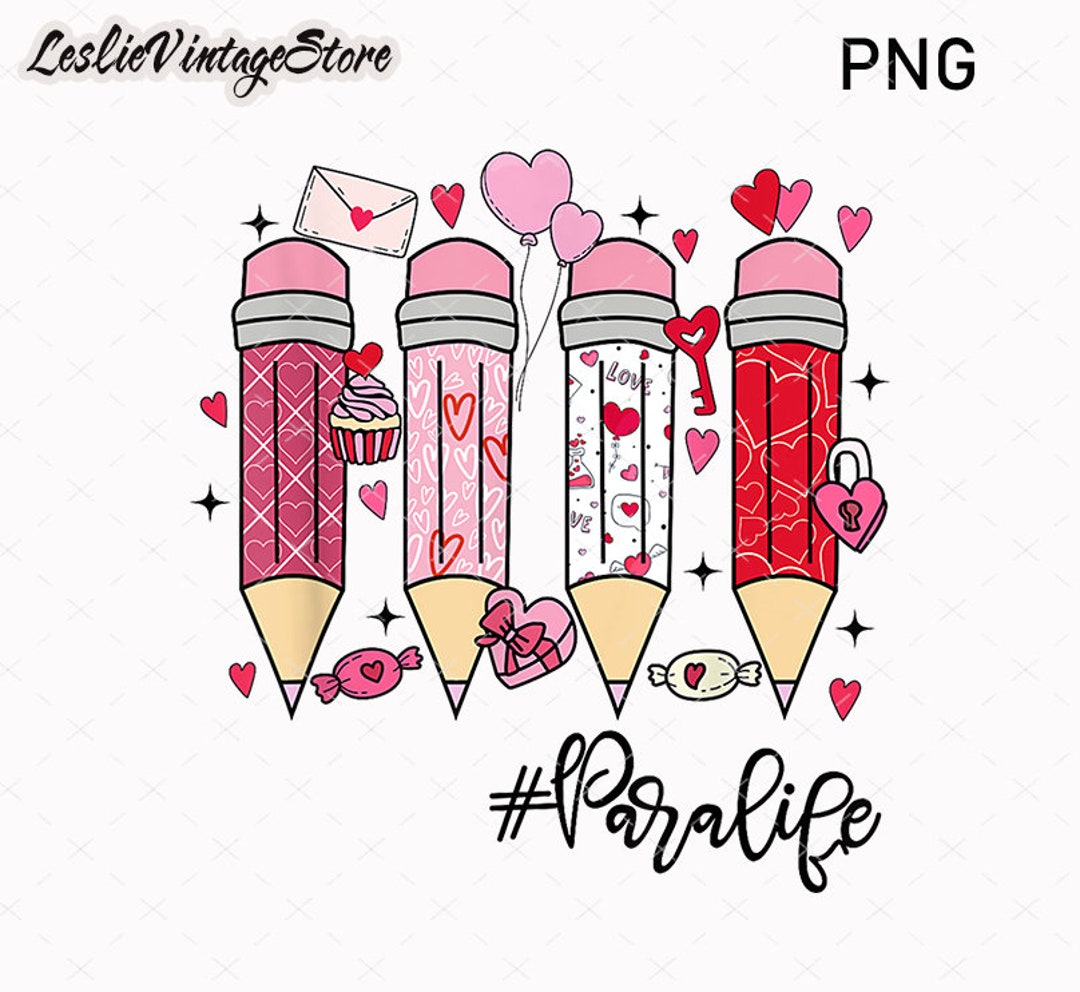 Retro Valentine Pencils Png, Para Valentine Png, Funny Heart Pencil ...