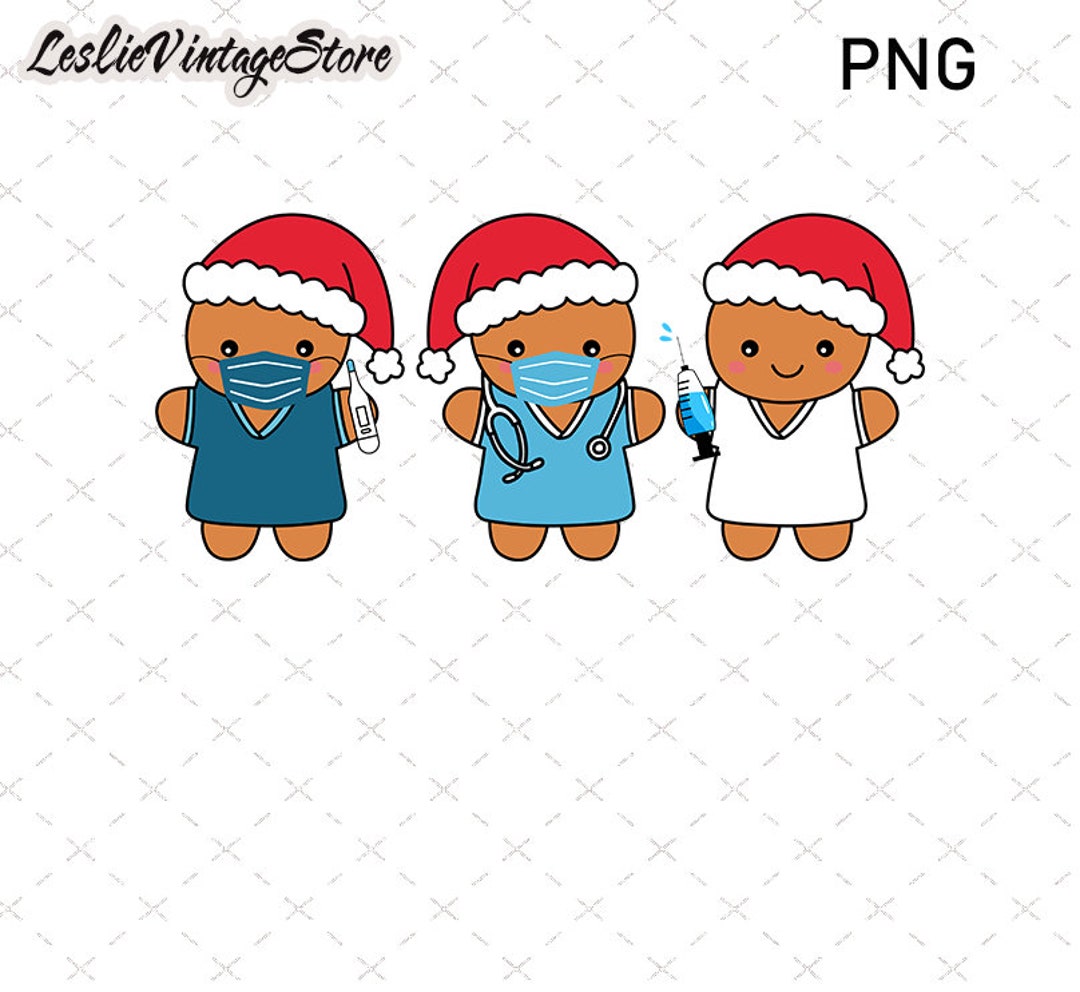 Nurse Gingerbread Men Png, Nurse Christmas Png, Cute Nurse Gingerbread ...