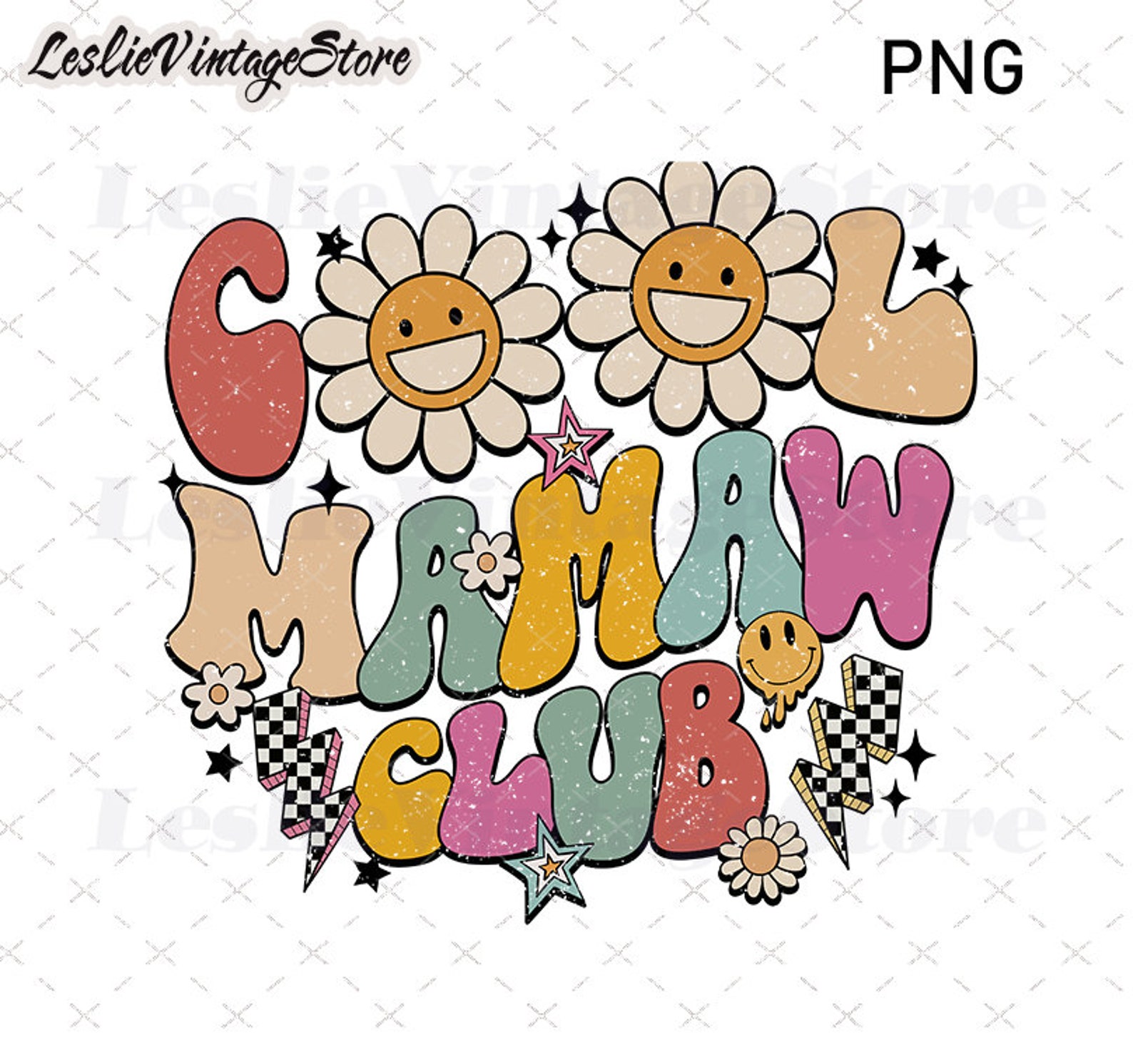 Cool Mamaw Club Png, Retro Mamaw Png, Cool Mamaw Sublimation Digital ...