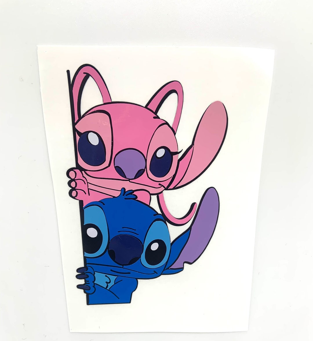 Stitch and Angel Vinyl Decal Sticker | Personalise | Water Bottles ...