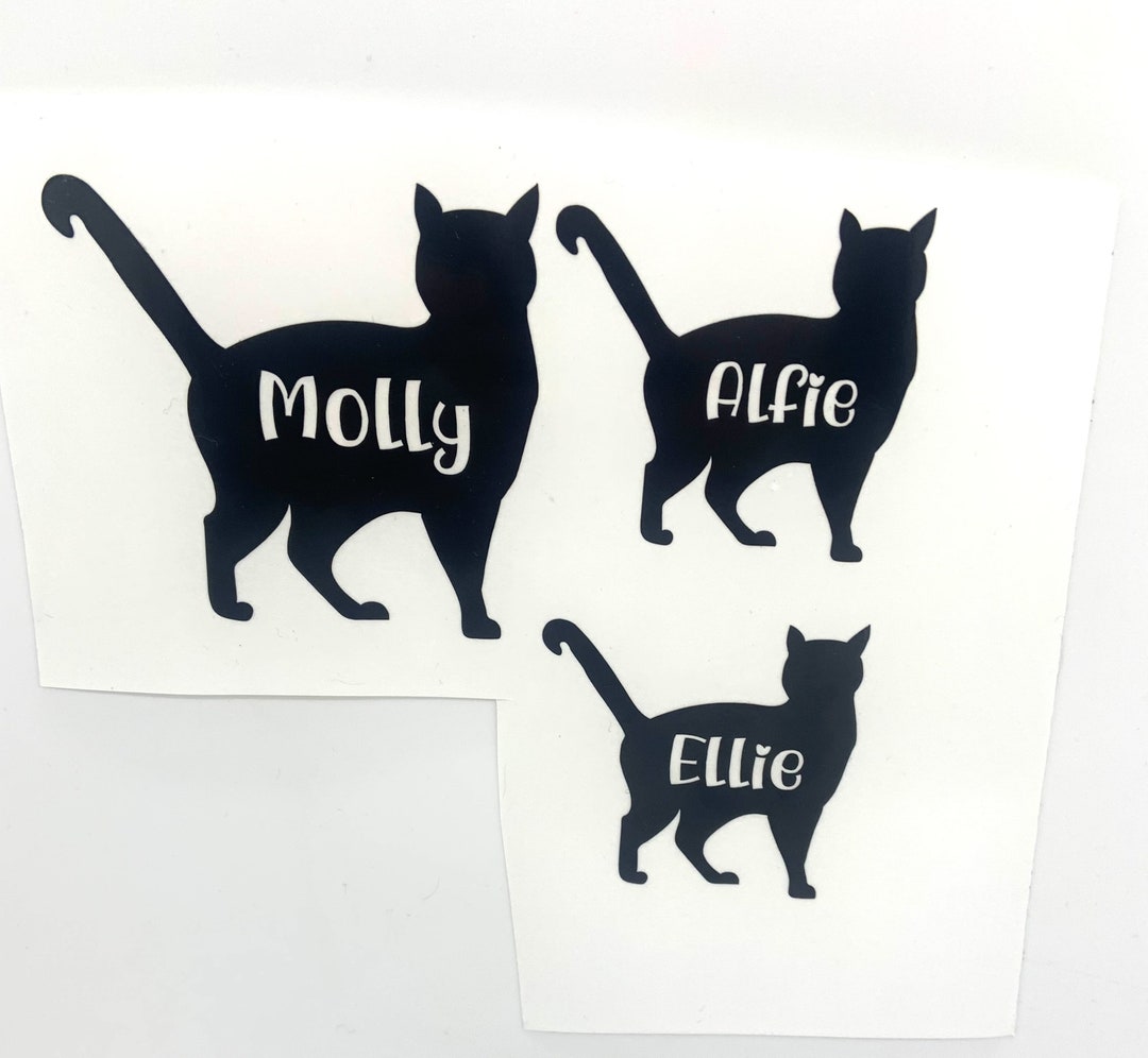 Personalised Cat Names Vinyl Decal Sticker Personalise Decoration Cats ...
