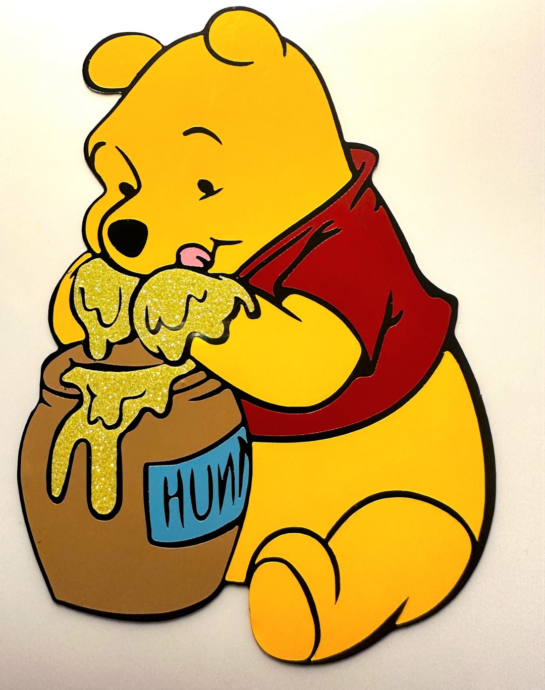 Winnie the Pooh With Honey Pot Vinyl Decal Sticker | Personalise ...