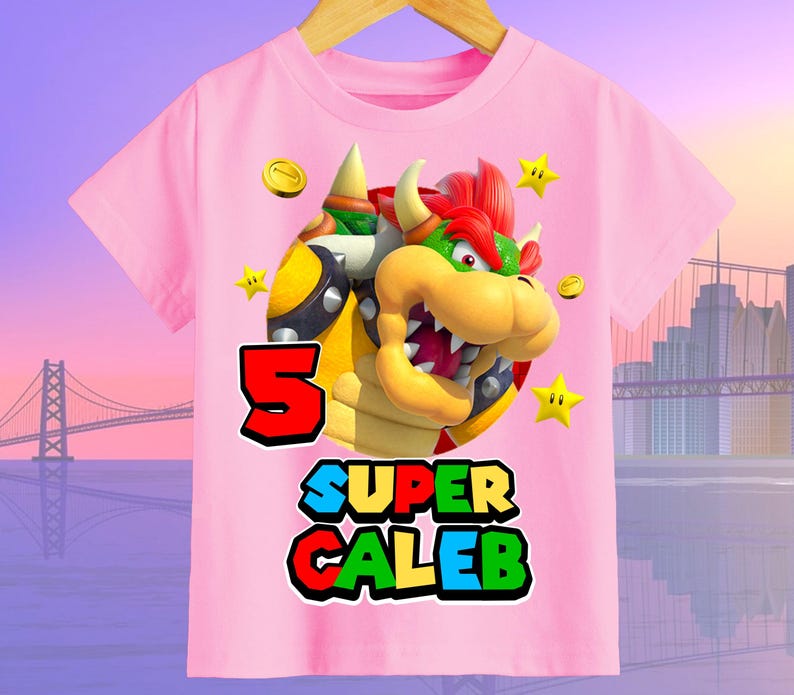 Personalized Bowser Mario Shirt, Birthday Boy T-shirt, Birthday Gift ...