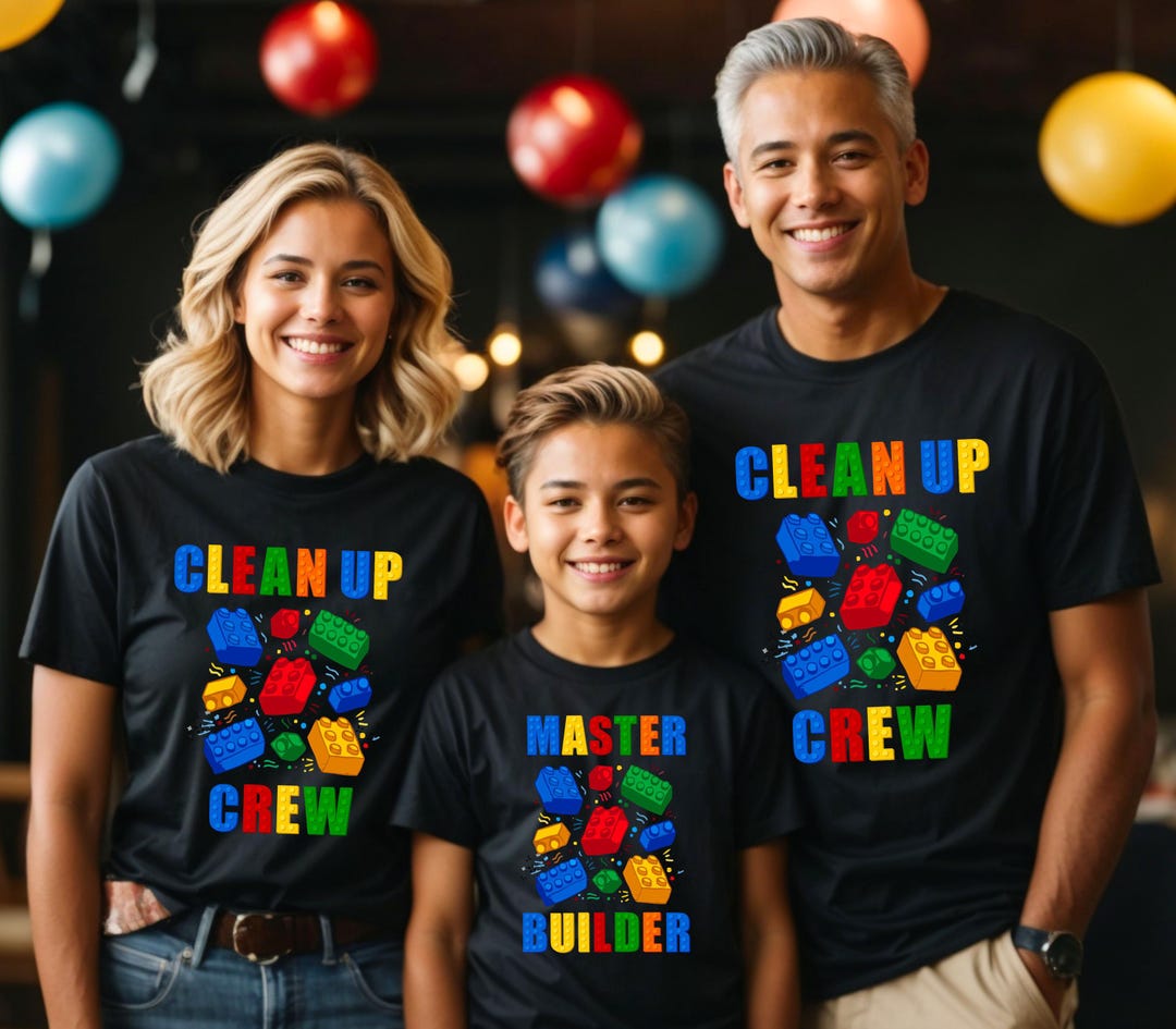 Personalized Master Builder Shirt, Brick Builder Tee, Clean up Crew ...