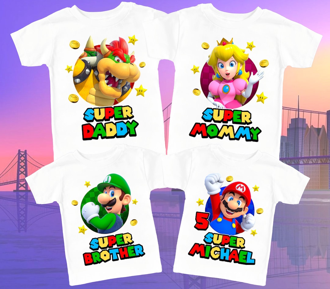 Personalized Super Mario Shirt, Birthday Boy T-shirt, Birthday Gift ...