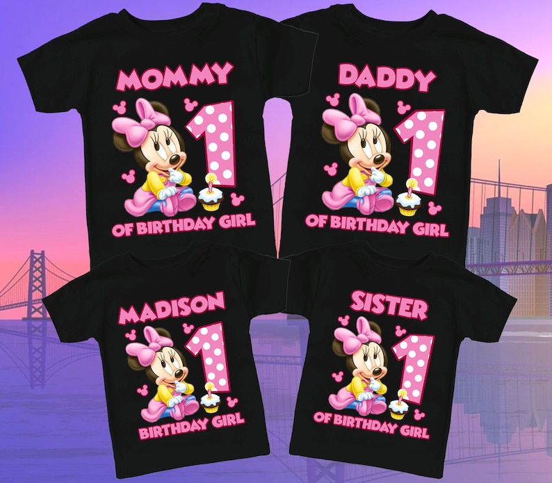 Baby Minnie Personalized Shirt, Birthday Girl T-shirt, Birthday Gift, Minnie Mouse Matching ...
