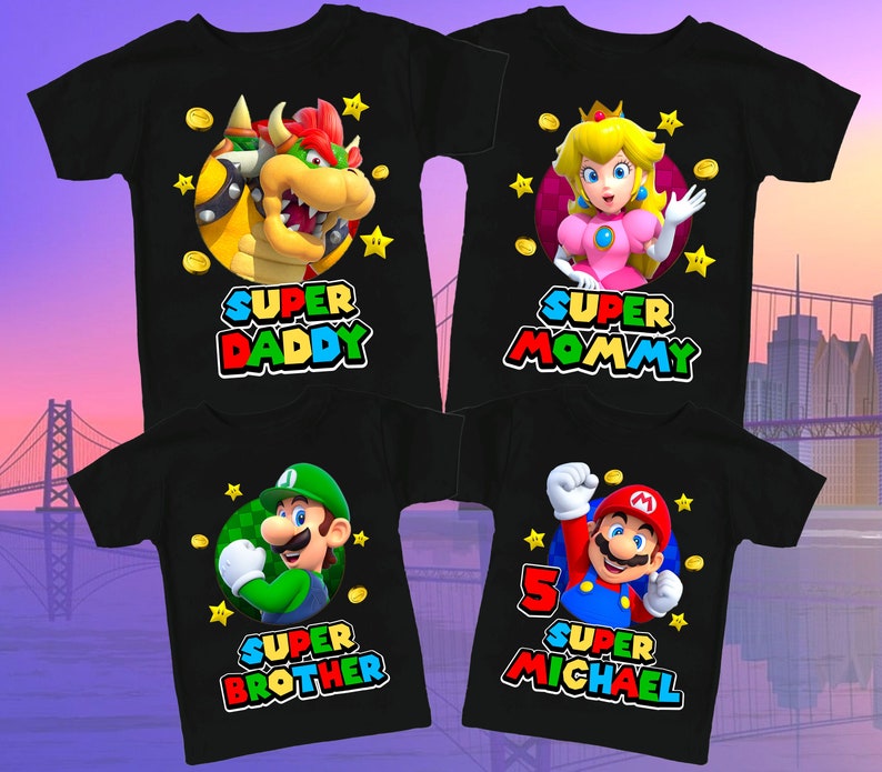 Personalized Super Mario Shirt, Birthday Boy T-shirt, Birthday Gift ...