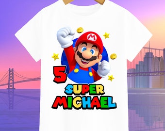Personalized Super Mario Shirt, Birthday Boy T-shirt, Birthday Gift ...
