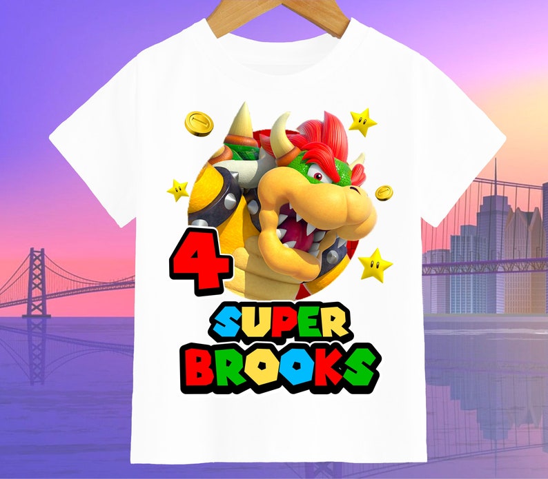 Personalized Bowser Mario Shirt, Birthday Boy T-shirt, Birthday Gift ...